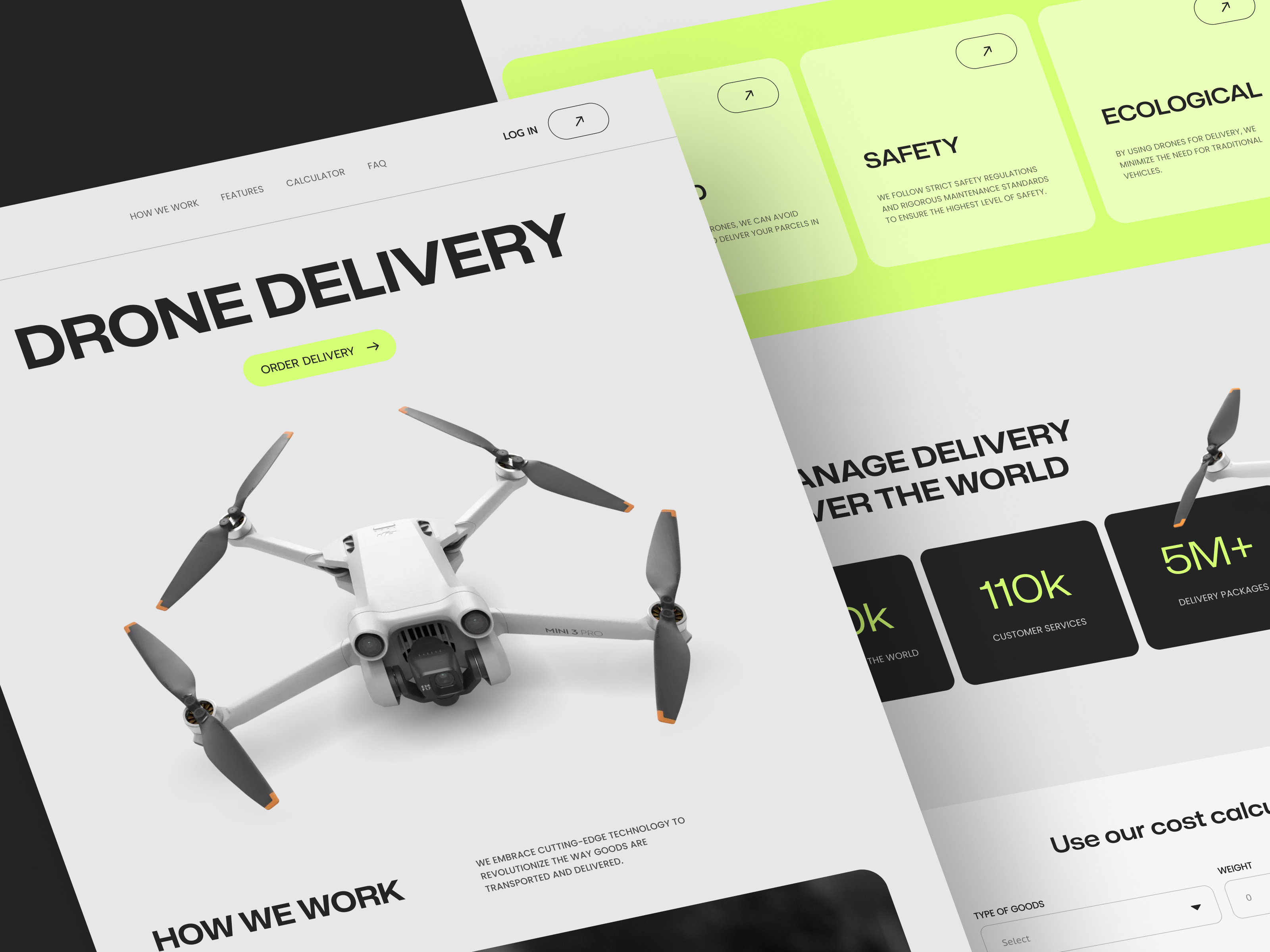 Drone Delivery Landing Page by Bato on Dribbble