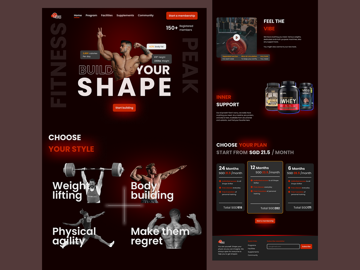 Shape shifter - Gym center company profile UI design by Caksa Aji on ...