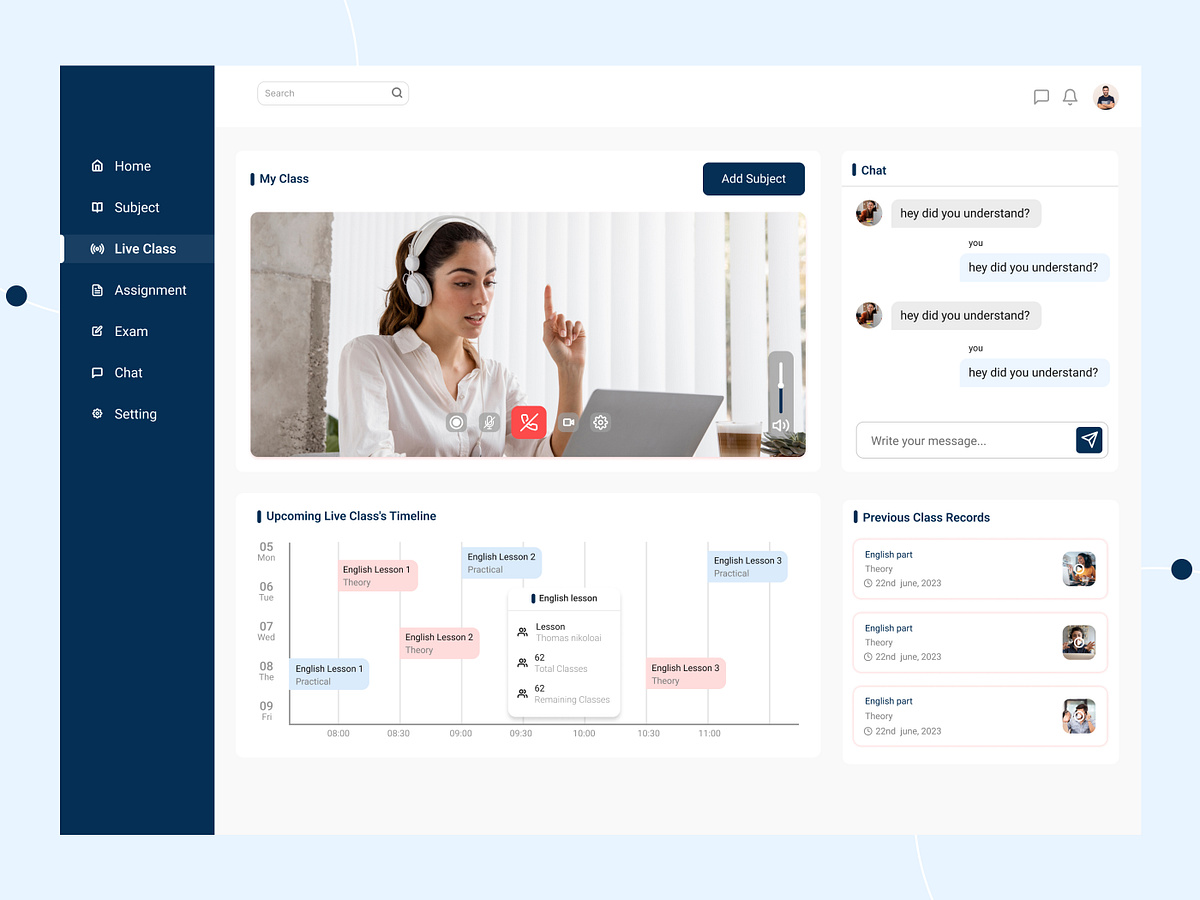 Web Application Teacher Ui Design by Ishvar8952 on Dribbble