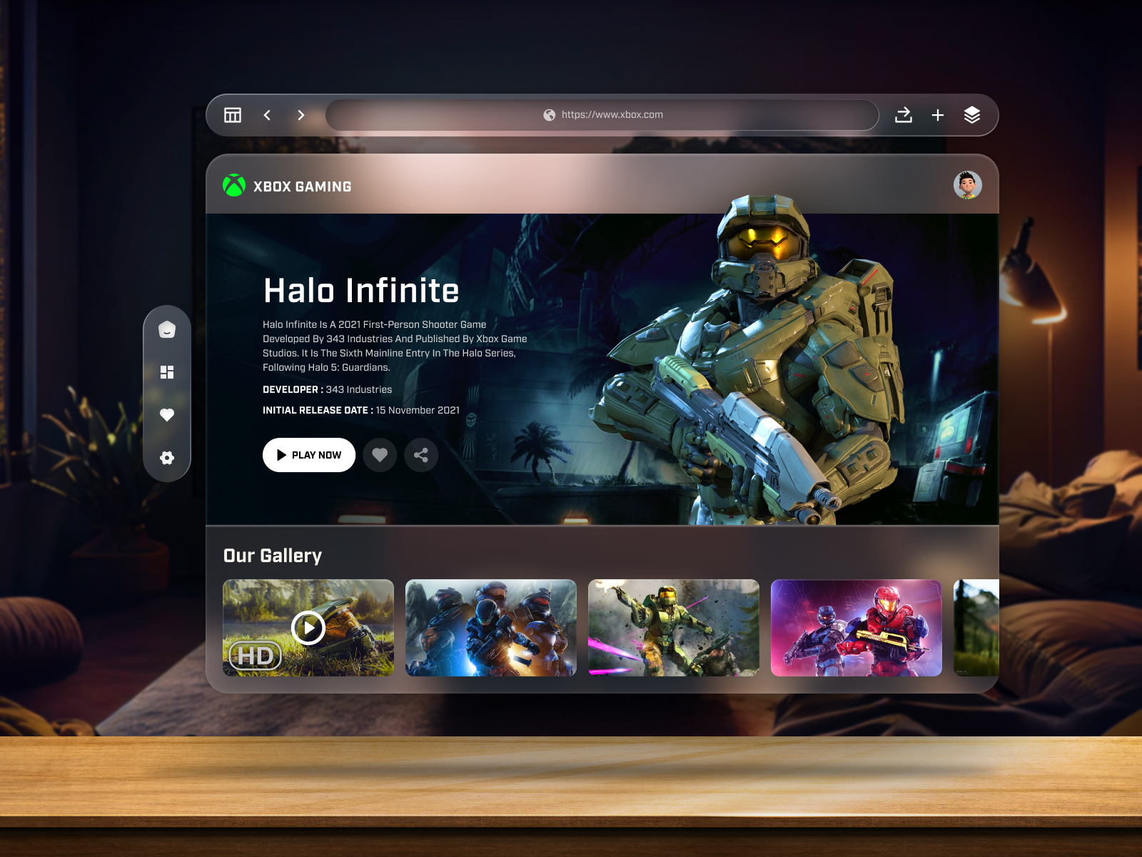 Xbox UI Design for Apple Vision Pro: A Spatial UI Concept by White ...