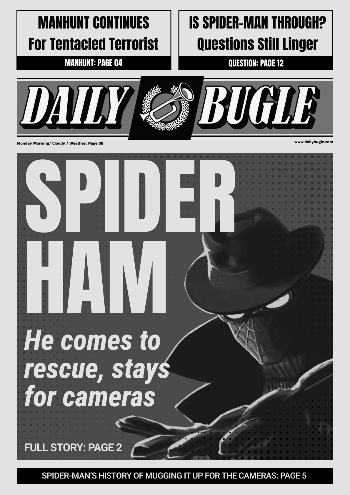 Spiderman Noir - Daily Bugle Newspaper Design by Neeraj Negi on Dribbble