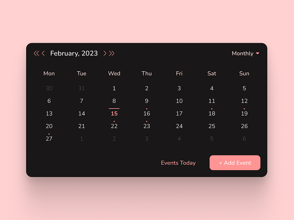 Calendar UI designs, themes, templates and downloadable graphic ...