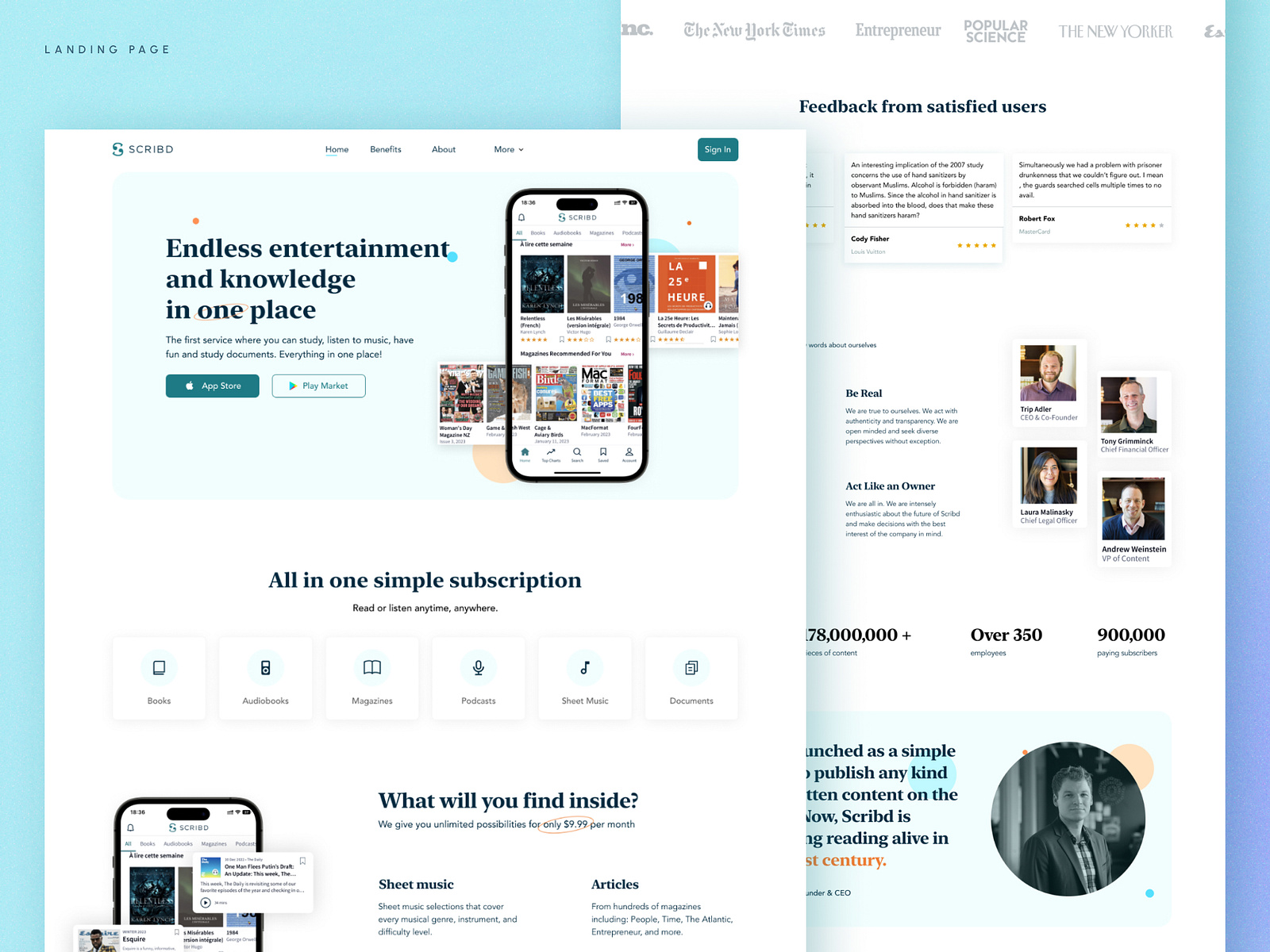 SCRIBD - Redesign Landing Page by SHY DESIGN on Dribbble