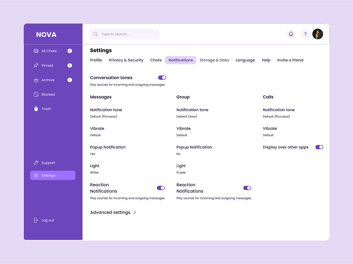 Settings UI designs, themes, templates and downloadable graphic ...