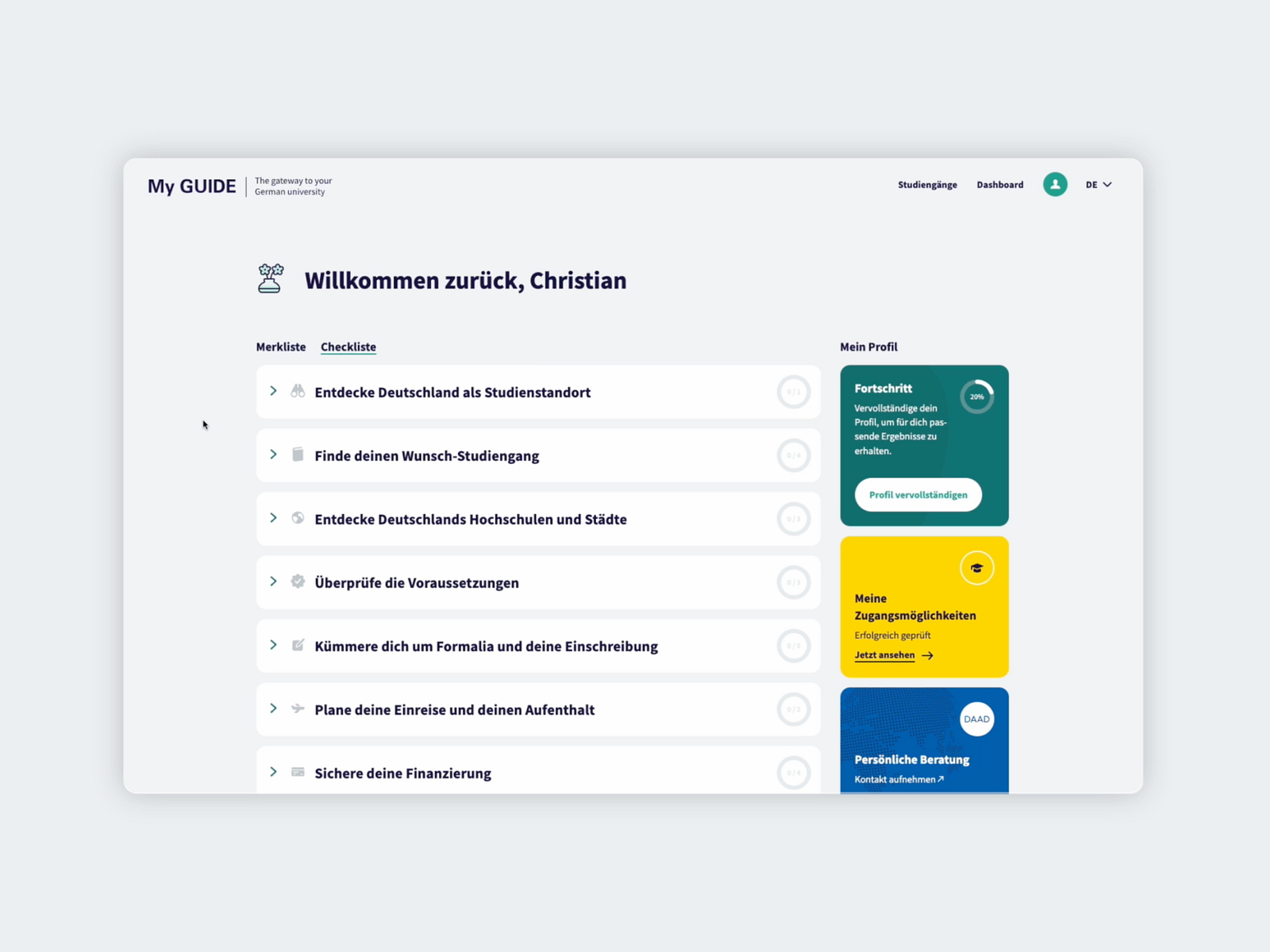 My GUIDE - Checklist & Dashboard Interface Design by brightside Studio ...