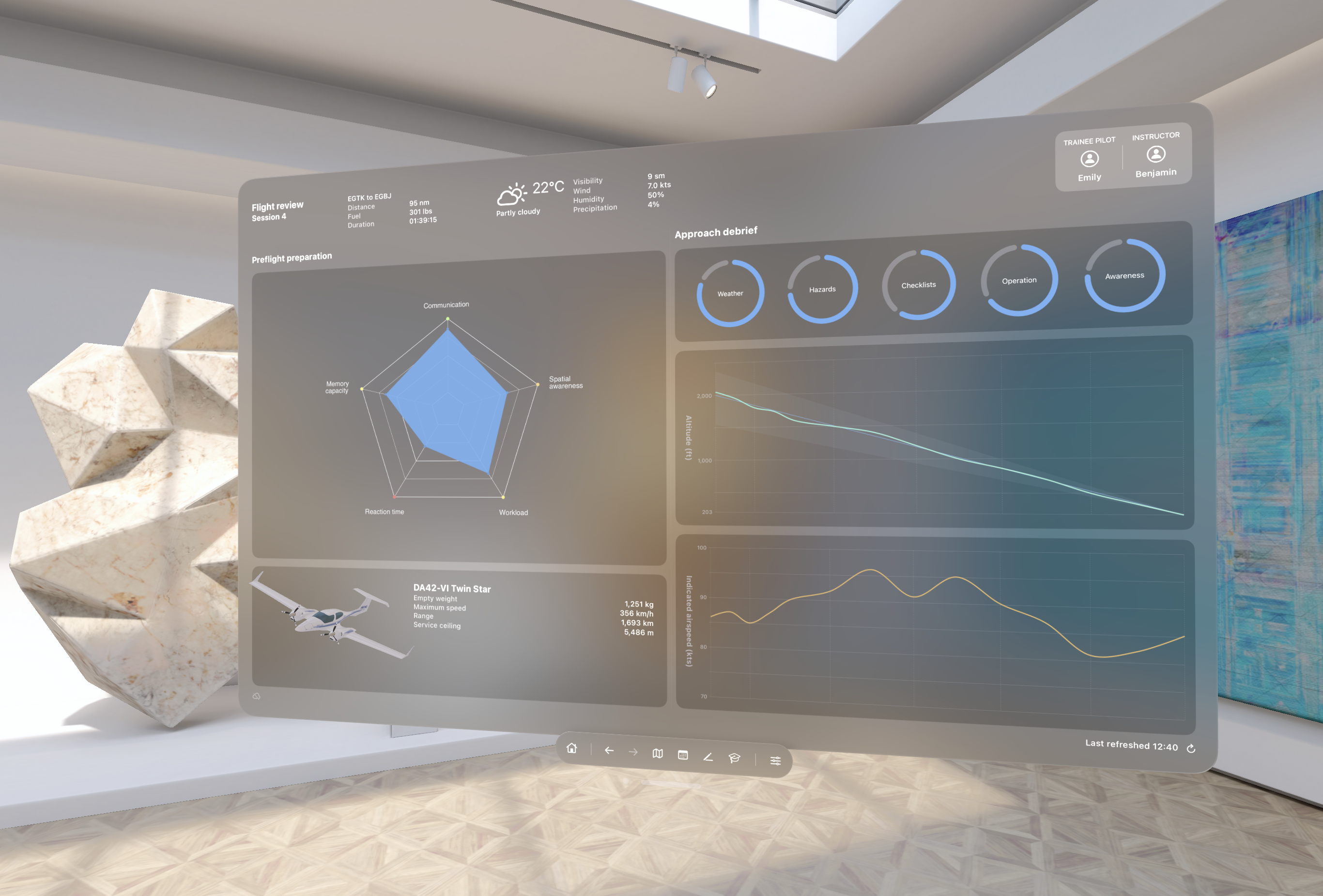 Data-driven analytics for pilot training - Apple Vision Pro UI by ...