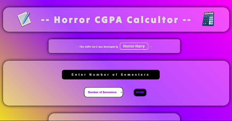 Cgpa Calculator By Horror Harry On Dribbble