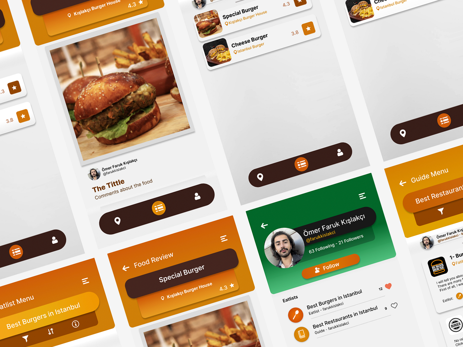 Food Menu Mobile Application UI Design by Ömer Faruk Kışlakçı on Dribbble