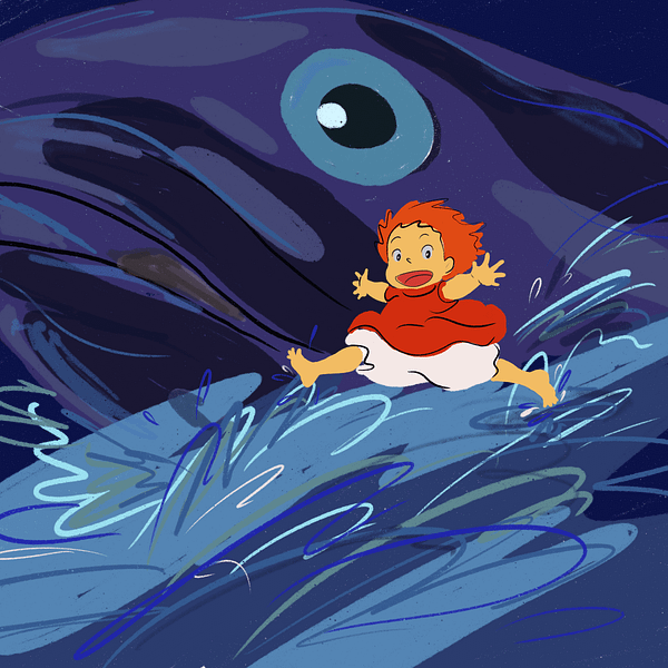Ponyo fan art by Olha Hurtovenko on Dribbble