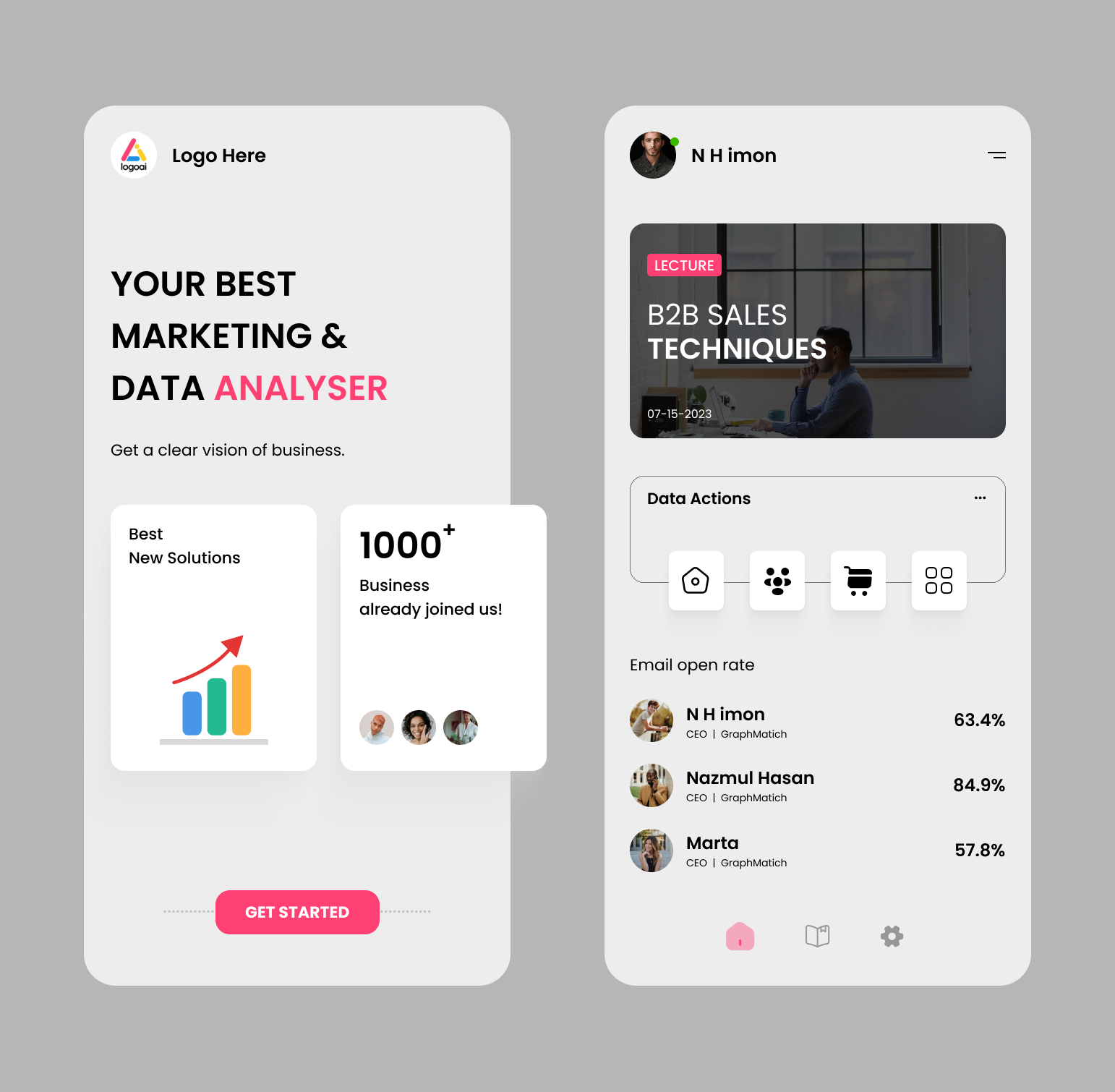 Data Analysis App Design | website & app UI/UX designer by Najmul Hasan ...