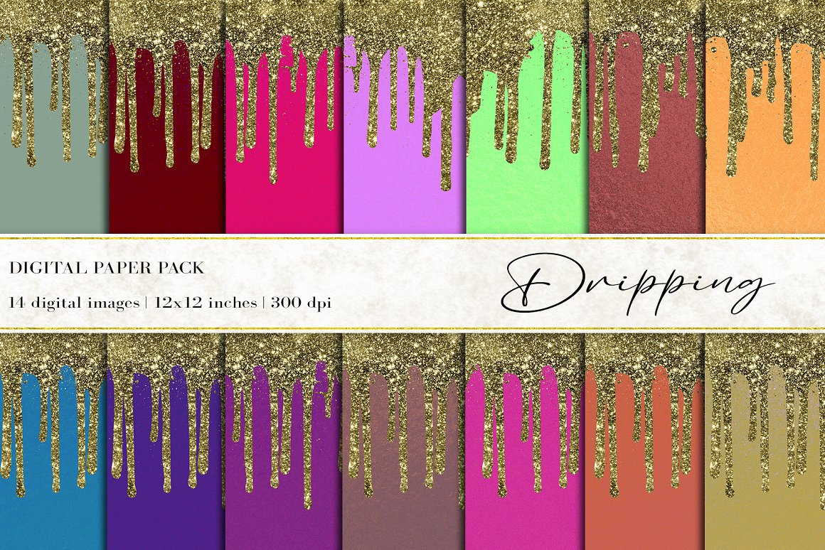 Dripping Digital Papers by Fashion logo Stylish on Dribbble