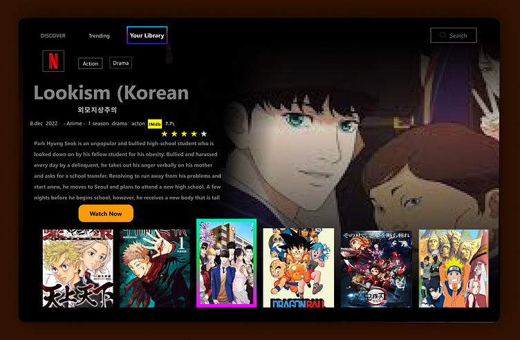 Anime template Ui UX by Nazguzui on Dribbble