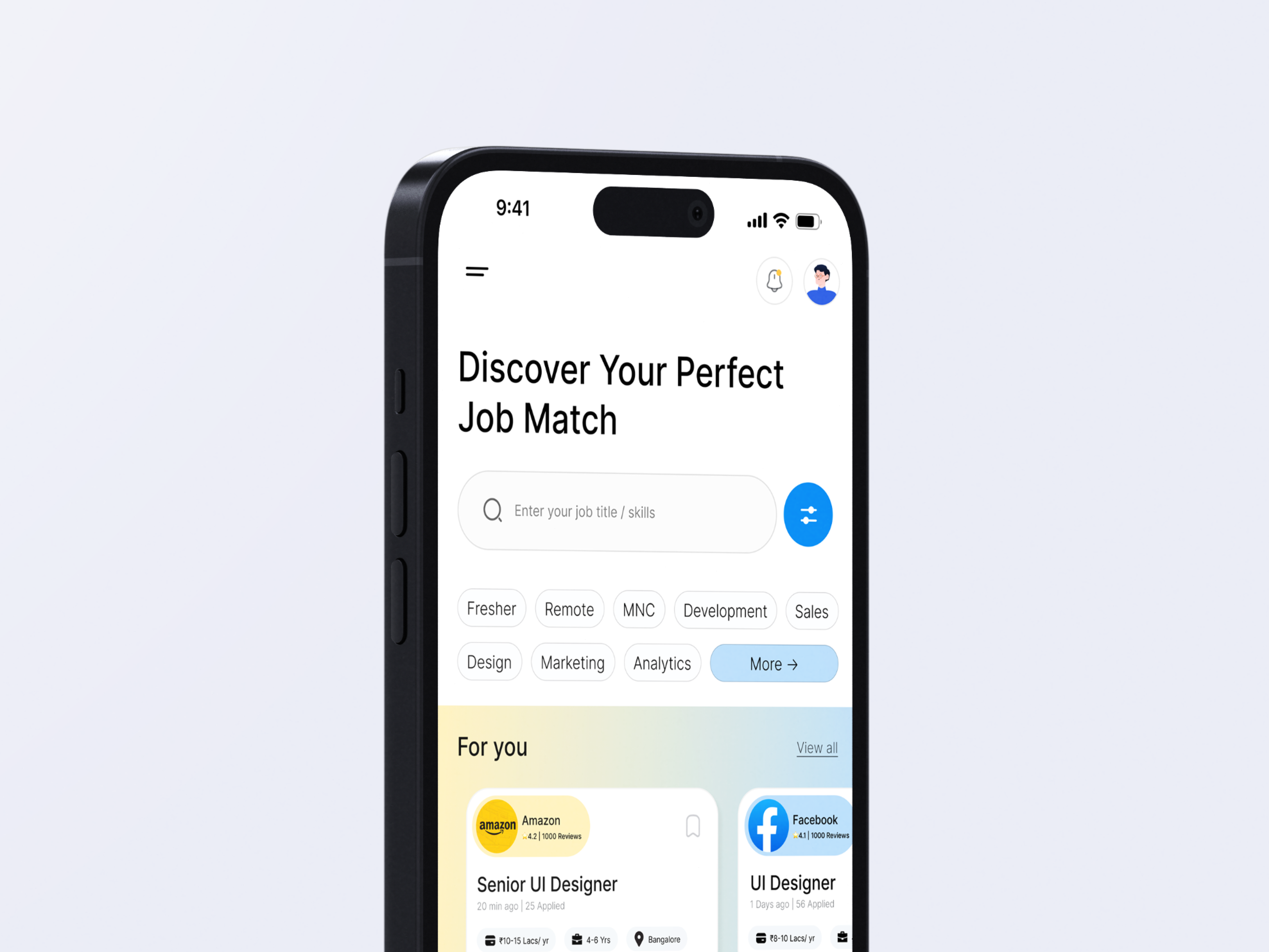 Job Finder App by Vyshak on Dribbble