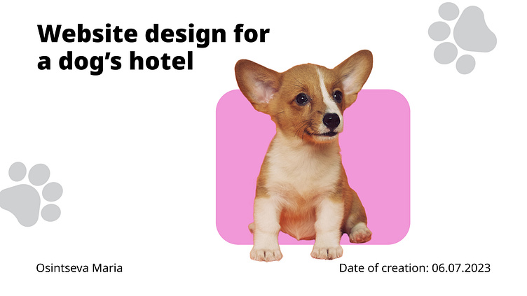 Website design for a dog's hotel by Maria Osintseva on Dribbble
