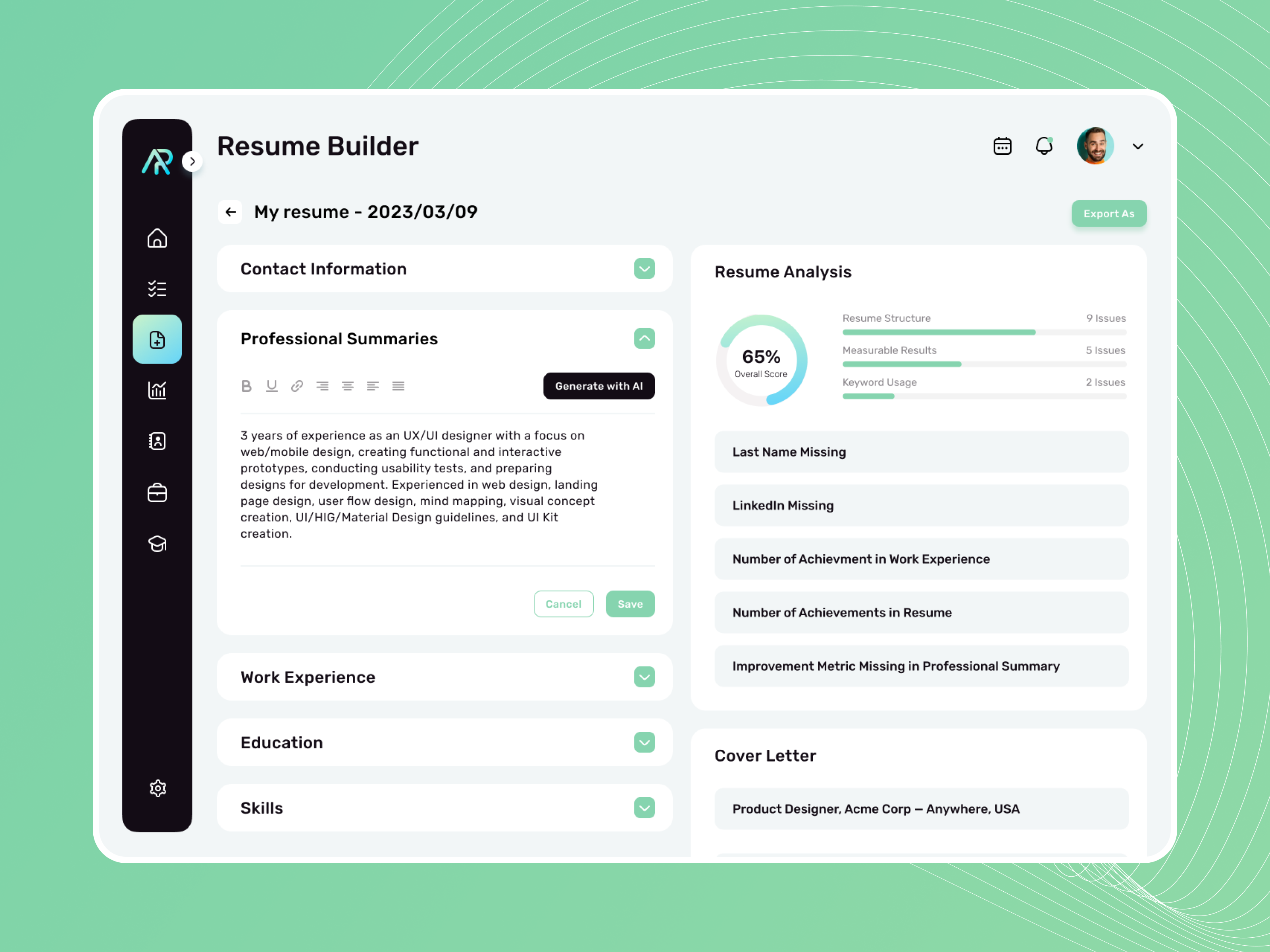 Chat GPT - Build Your Resume by Natalya Podverbnaya on Dribbble