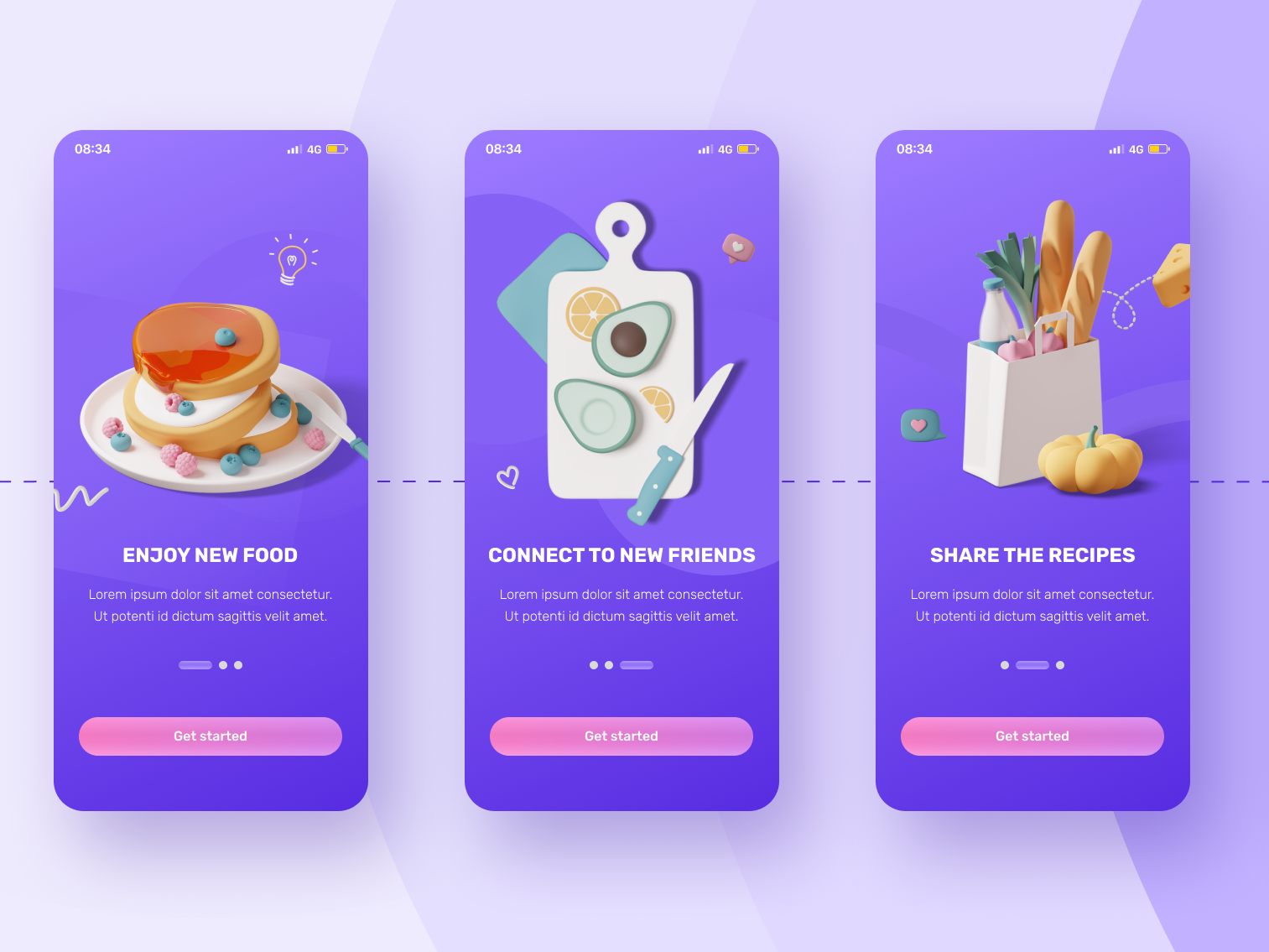 Onboarding cooking app UI by vanph. on Dribbble