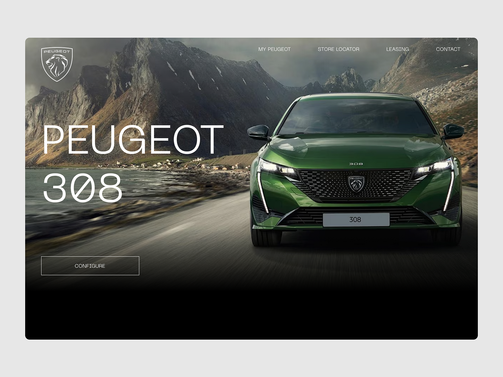 Peugeot 308 Landing Page Design Concept: Home Screen by Artem Tsukur on ...