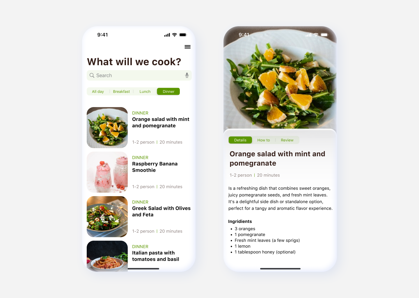 Food UI IOS App by Tatyana on Dribbble
