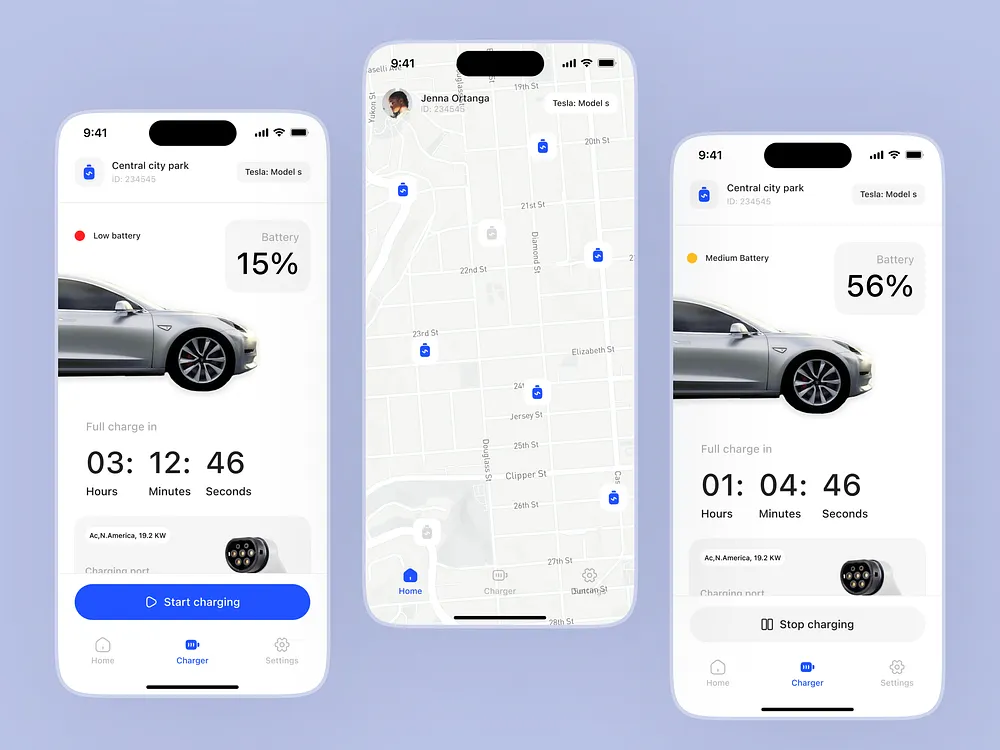 Browse thousands of Electric Car App images for design inspiration ...