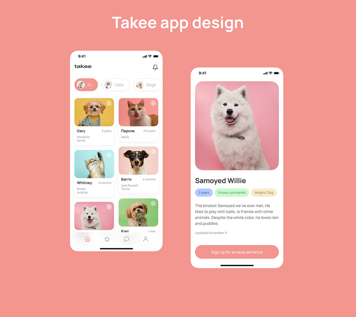 Animal mobile app by Anhelina Doroshenko on Dribbble