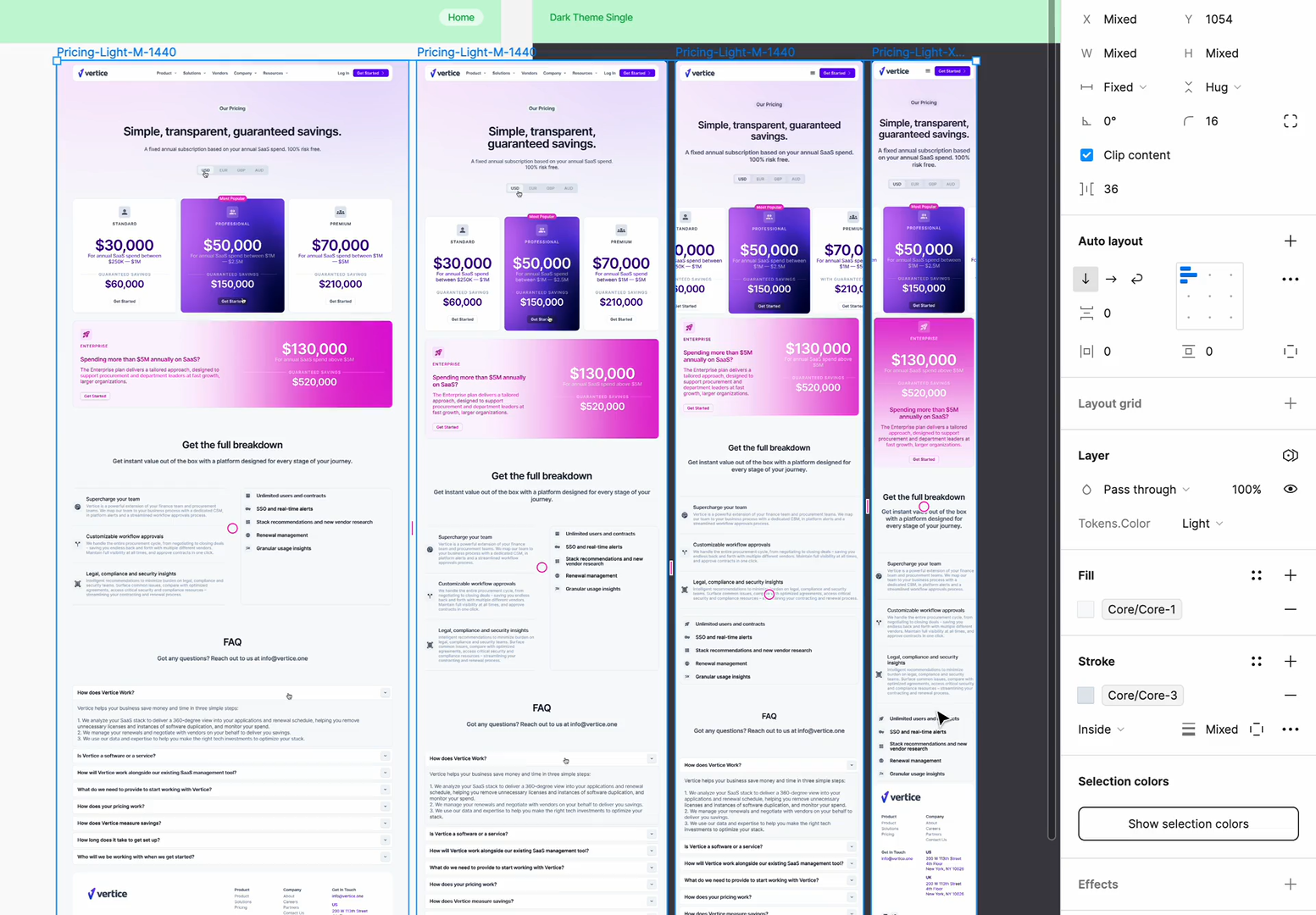Figma Tokens for Web Design 🔗 by Vertice on Dribbble