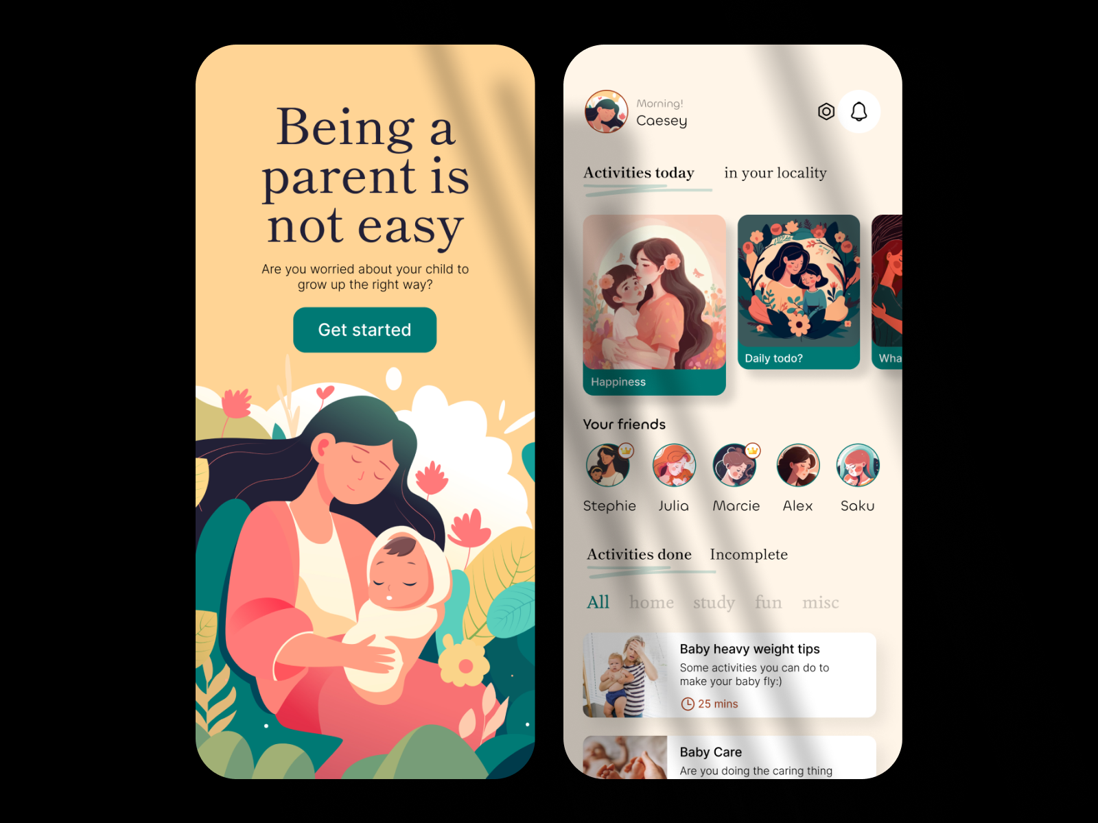 Parenting app design mobile app by lazy kar for LazyInterface UI UX ...