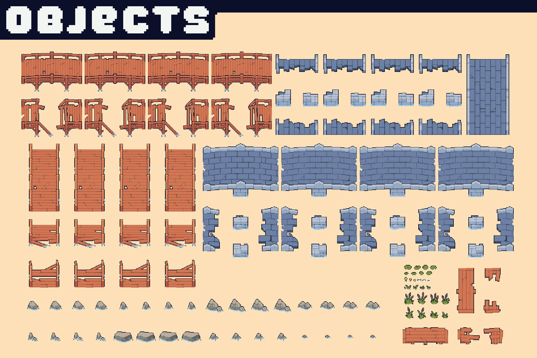 River Tileset Pixel Art for Tower Defense by 2D Game Assets on Dribbble