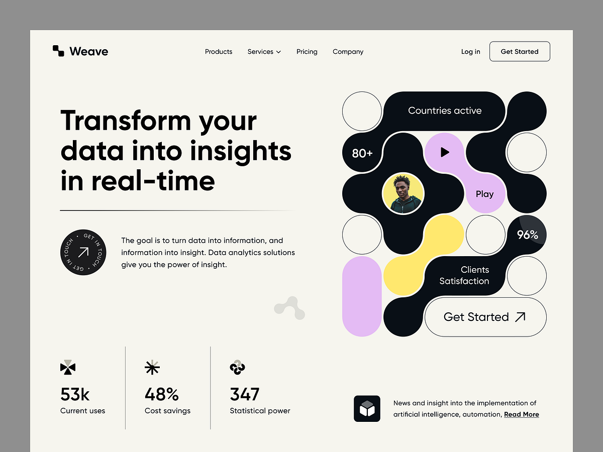 Weave - Data Analytics Landing Page by Najmul👨🏻‍🎨 on Dribbble