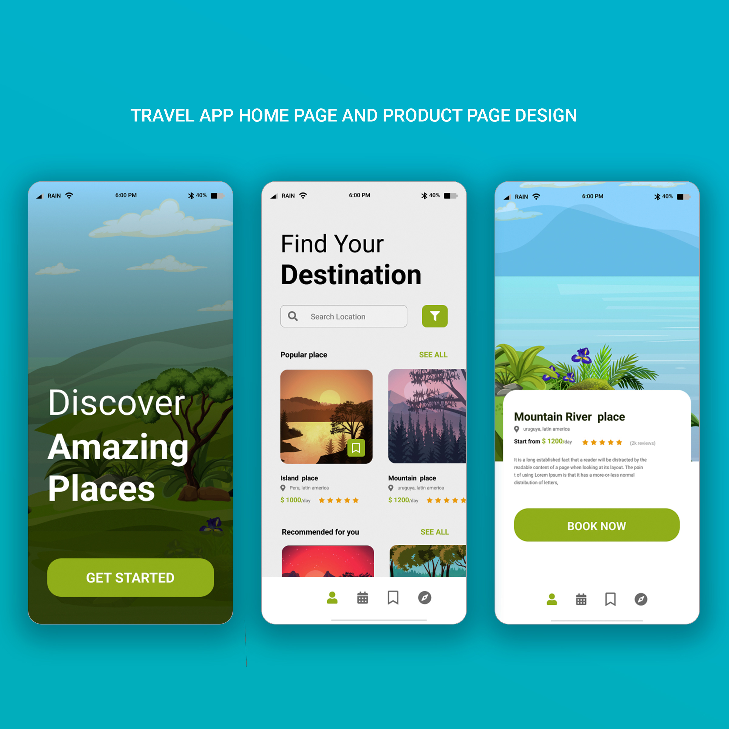 Travel App by AL - AMIN KHAN on Dribbble