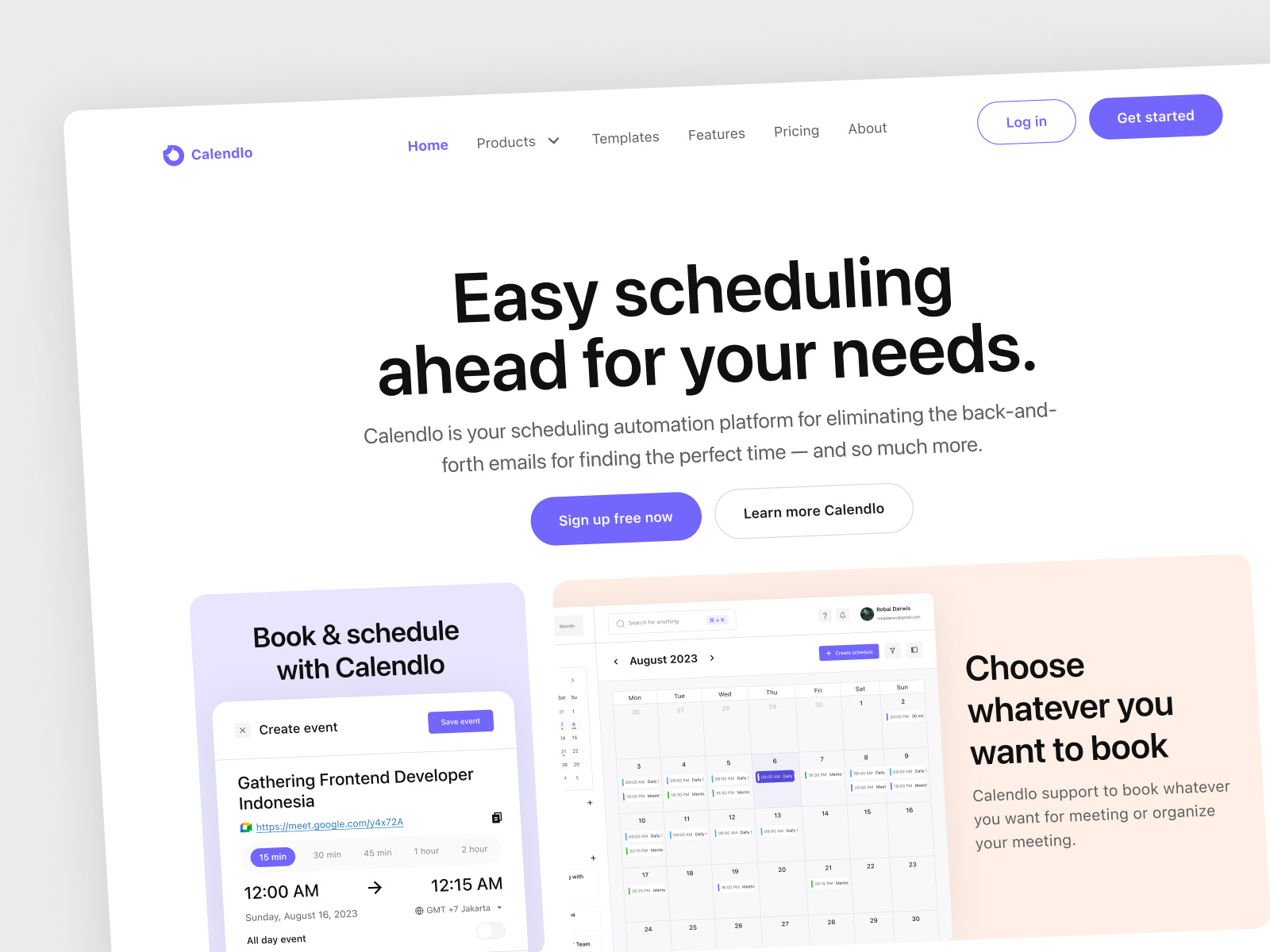 Calendlo - Calendar / Booking System Hero by Elux UI/UX for Elux Space ...