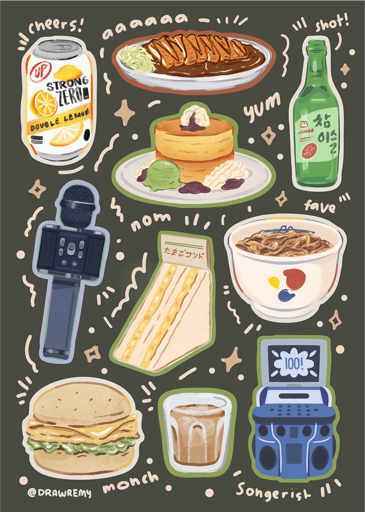 Food Sticker Illustrations by Jeremy Velmonte on Dribbble
