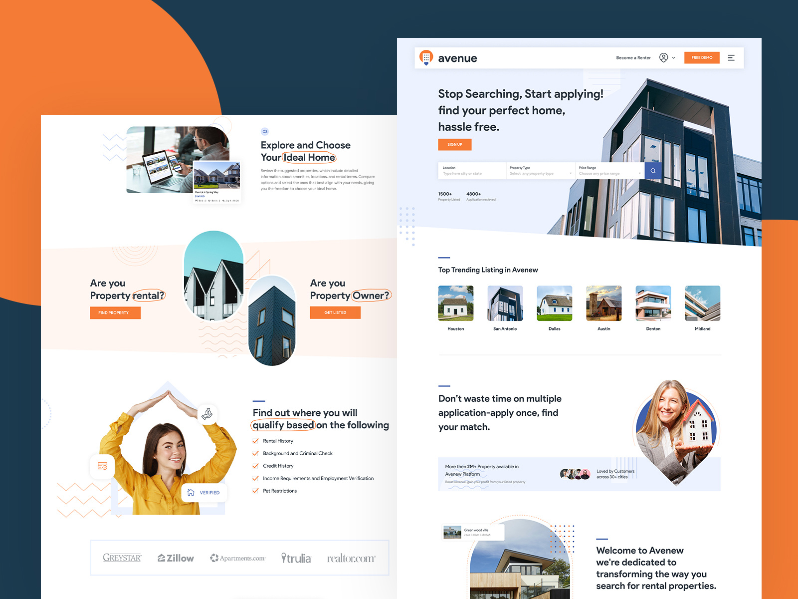 Property Rent website by Hardik Padaliya on Dribbble
