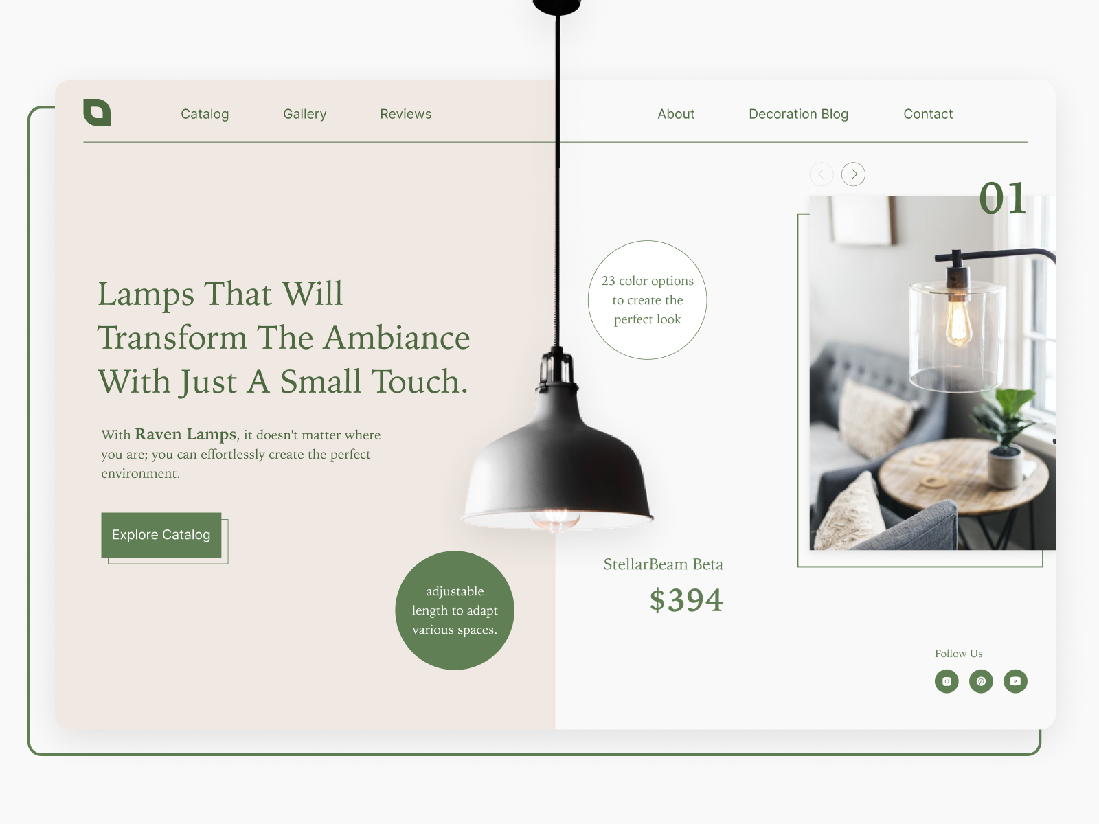 Raven Lamps I Landing Page by Özlem on Dribbble