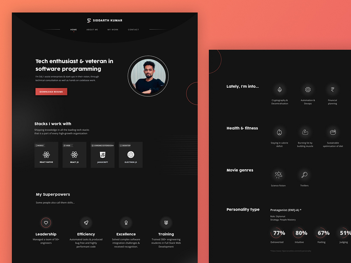 Browse thousands of Programmer Portfolio Website images for design inspiration | Dribbble