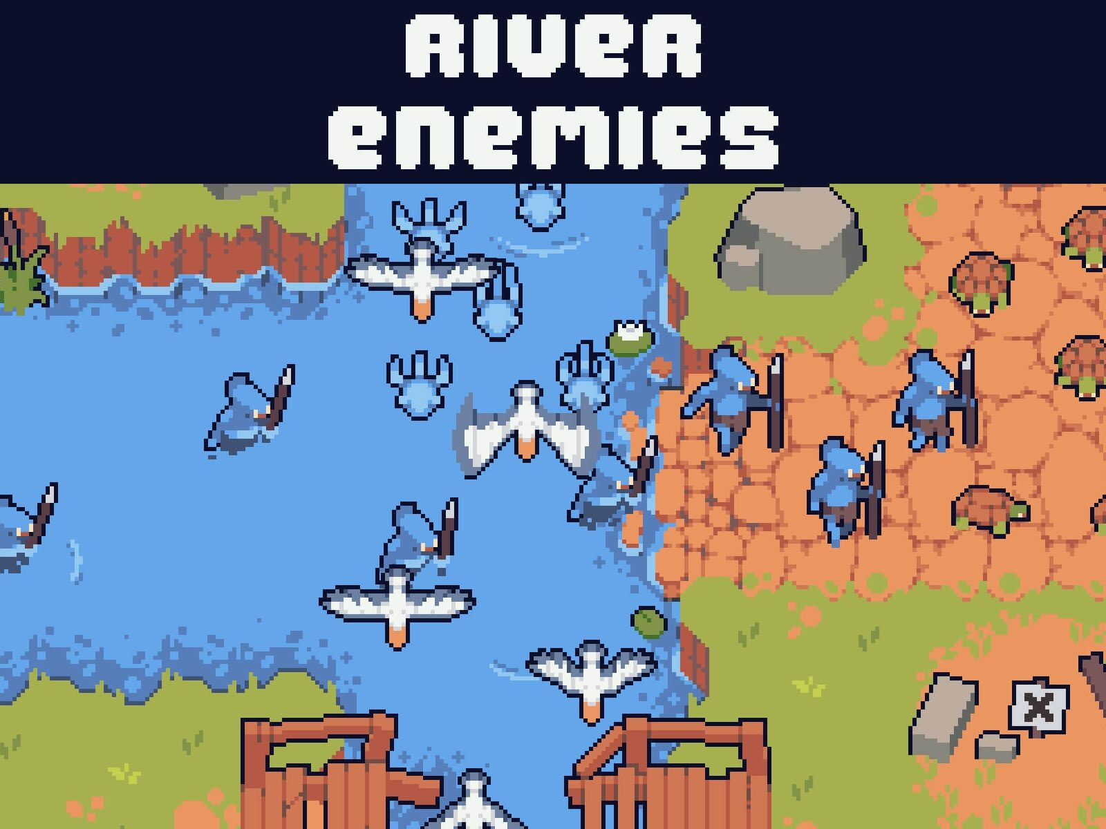 River Enemies Pixel Art for Tower Defense by 2D Game Assets on Dribbble
