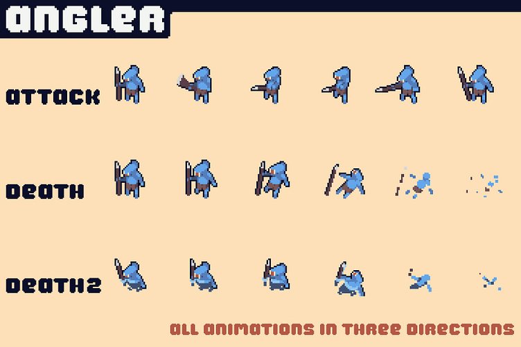 River Enemies Pixel Art for Tower Defense by 2D Game Assets on Dribbble