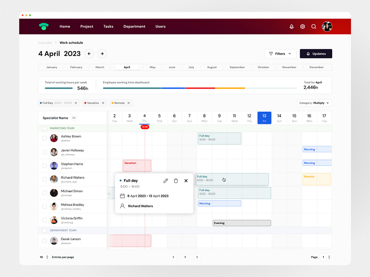 Schedule table + Figma file by Daryna Kurdysh on Dribbble