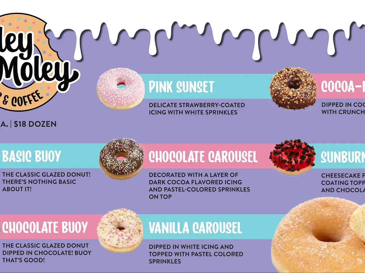 Donut Shop Menu designs, themes, templates and downloadable graphic ...