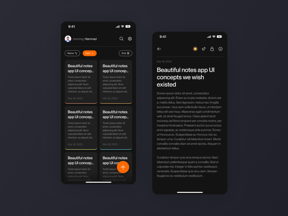 Notes App UI by Hammad Hassan on Dribbble