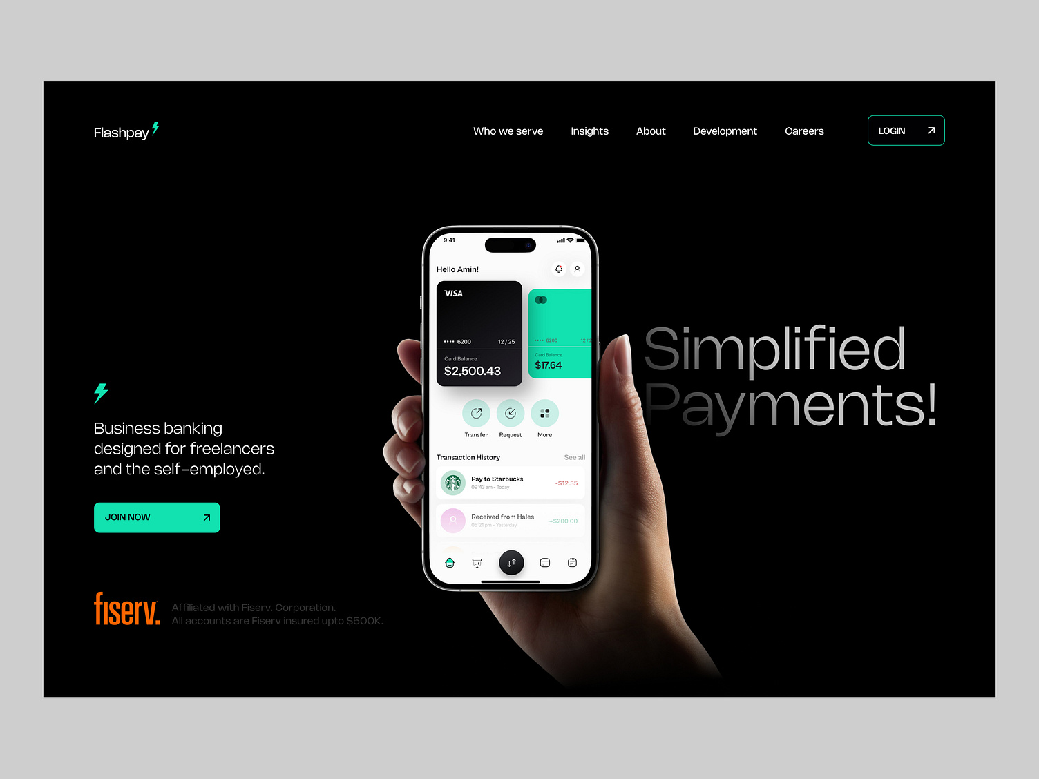 Fintech landing page design by Basit A. khan 👋 on Dribbble