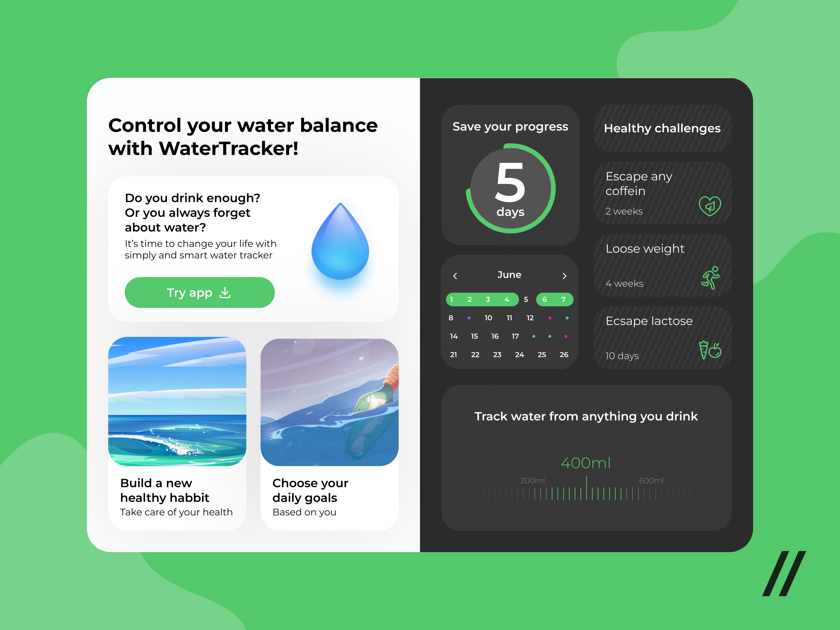 Water Tracking Mobile iOS App by Vladislava Urazova on Dribbble