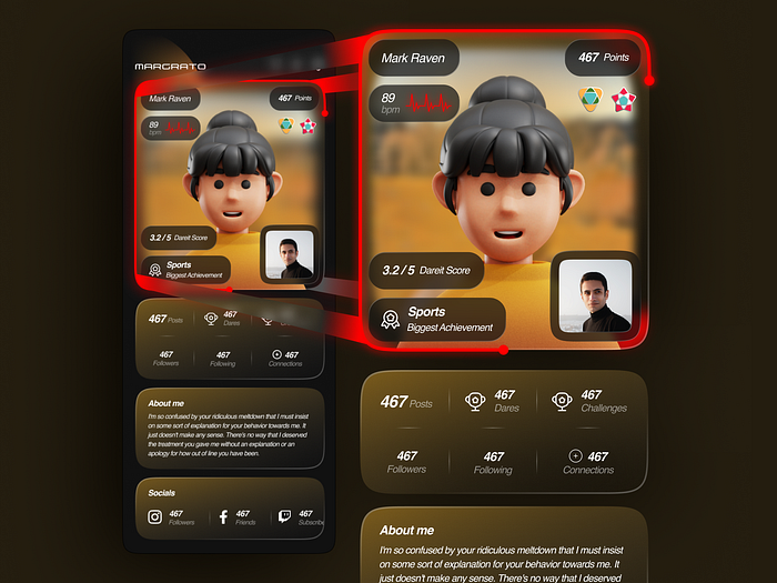 Profile UI designs, themes, templates and downloadable graphic elements ...