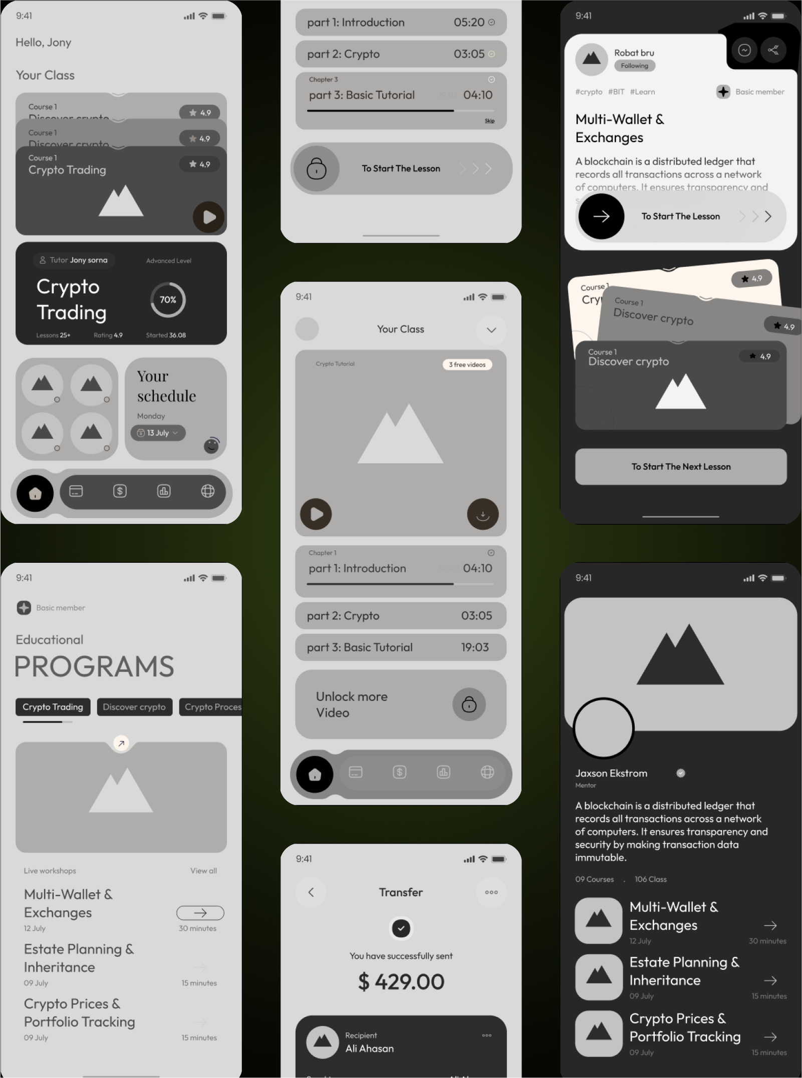 Crypto Learning Mobile App UI Design by Habibur Rahman | UI/UX & Brand ...
