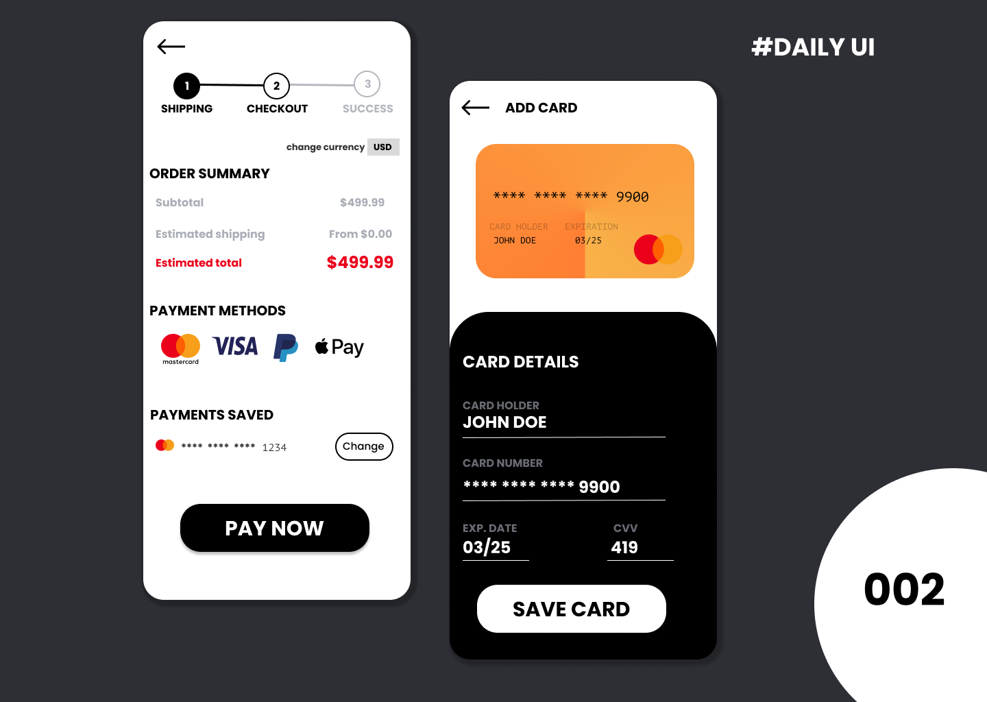 Credit card checkout by Hadassah Ekanem on Dribbble