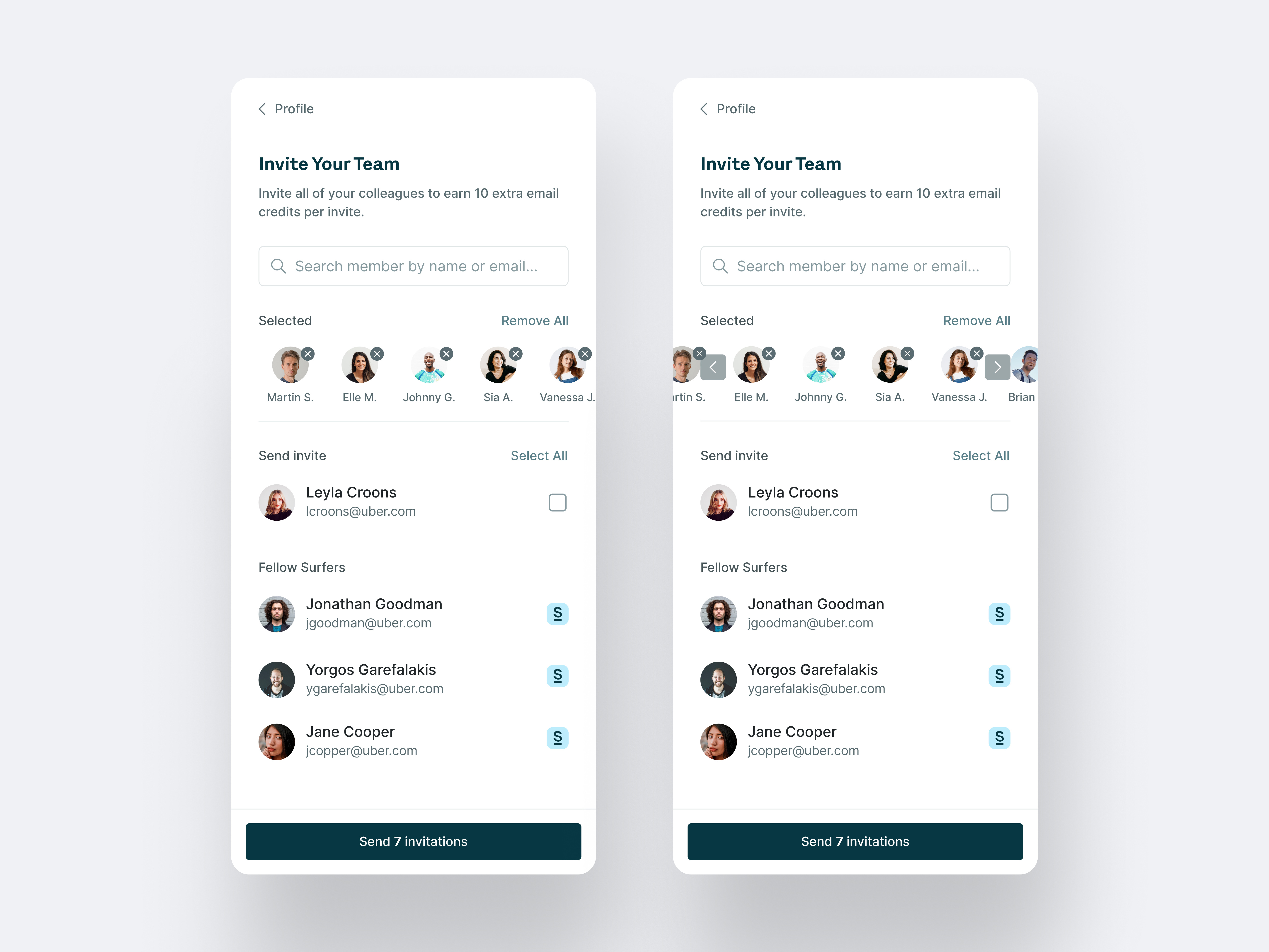 Invite Team Member — Surfe UI by Kelly Tokatlidis for Surfe on Dribbble