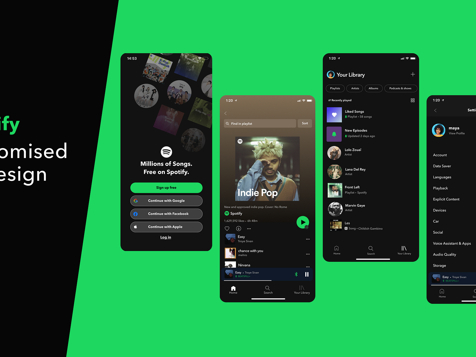 Spotify Customised Design by Harsh on Dribbble