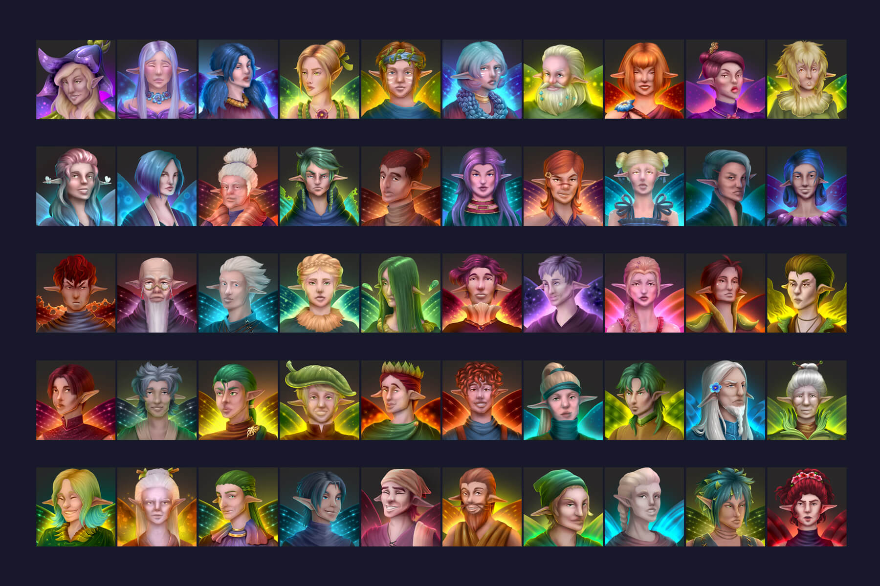 RPG Avatar Fairy Icons by 2D Game Assets on Dribbble