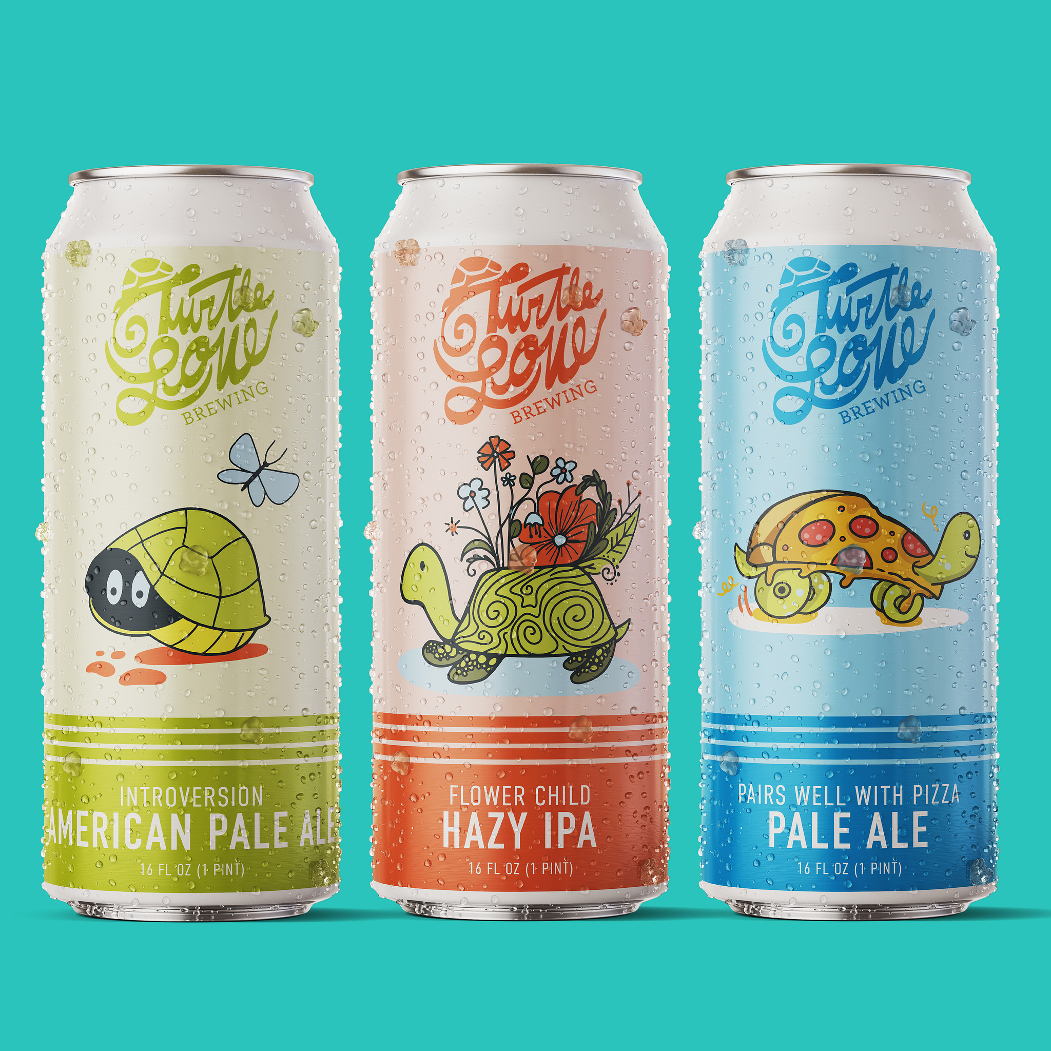 Colorful Beer Can Designs by Jen Borror | Hoot Design Studio on Dribbble