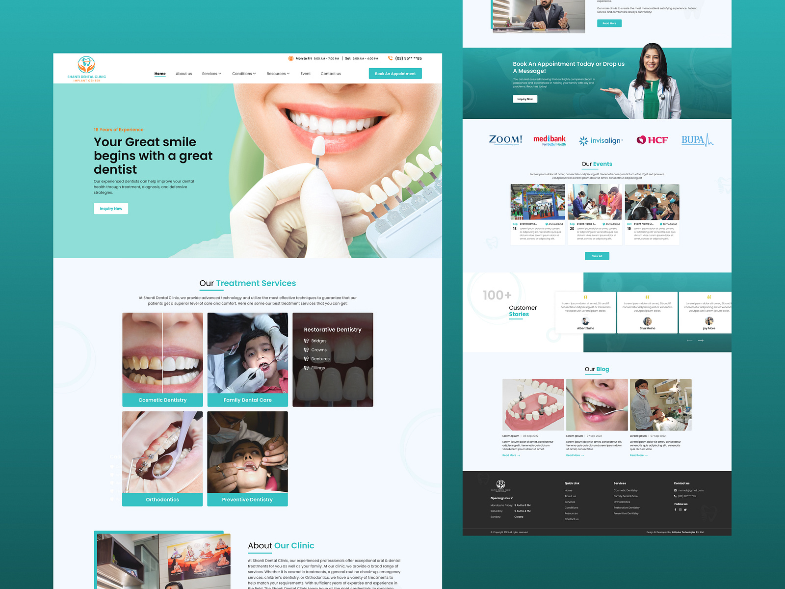 Dental Care : Website Layout Design by Softqube Technologies LLC on ...