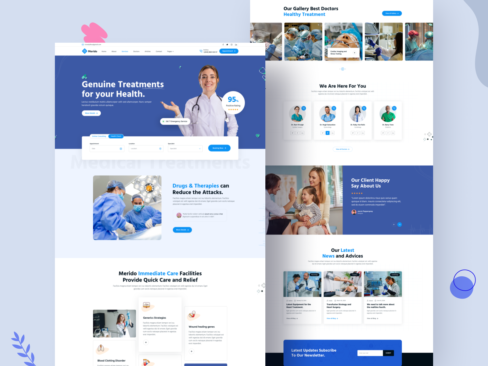 Merido - Doctor Website Template by Habib Hemel on Dribbble